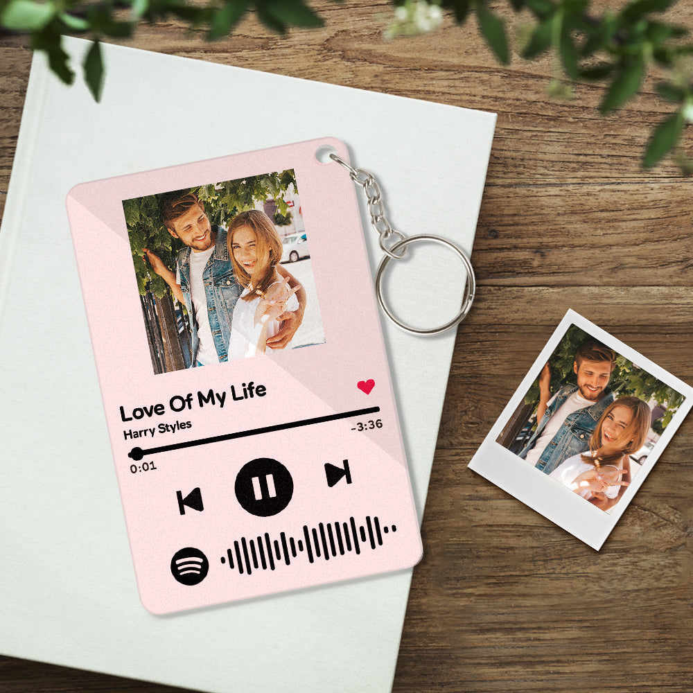 Custom Spotify Keychain with Picture,Custom Scannable Spotify Music ...